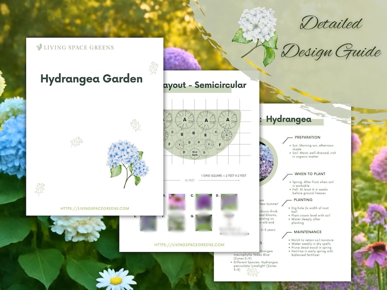 Hydrangea Landscape Design Plan: Front Yard Garden Design Curb Appeal ...