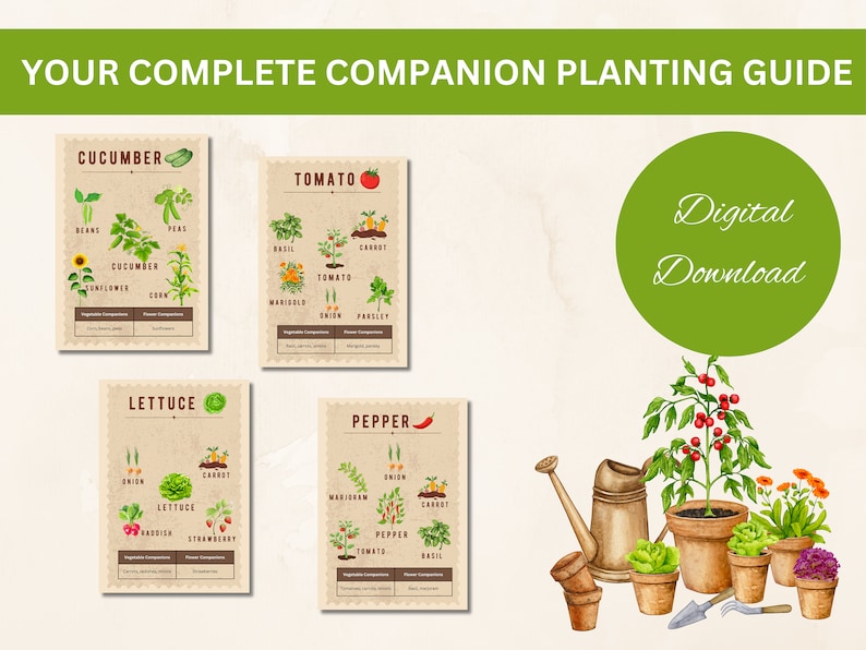 Companion Planting Guide: Square Foot Garden Planner (printable PDF) - Etsy