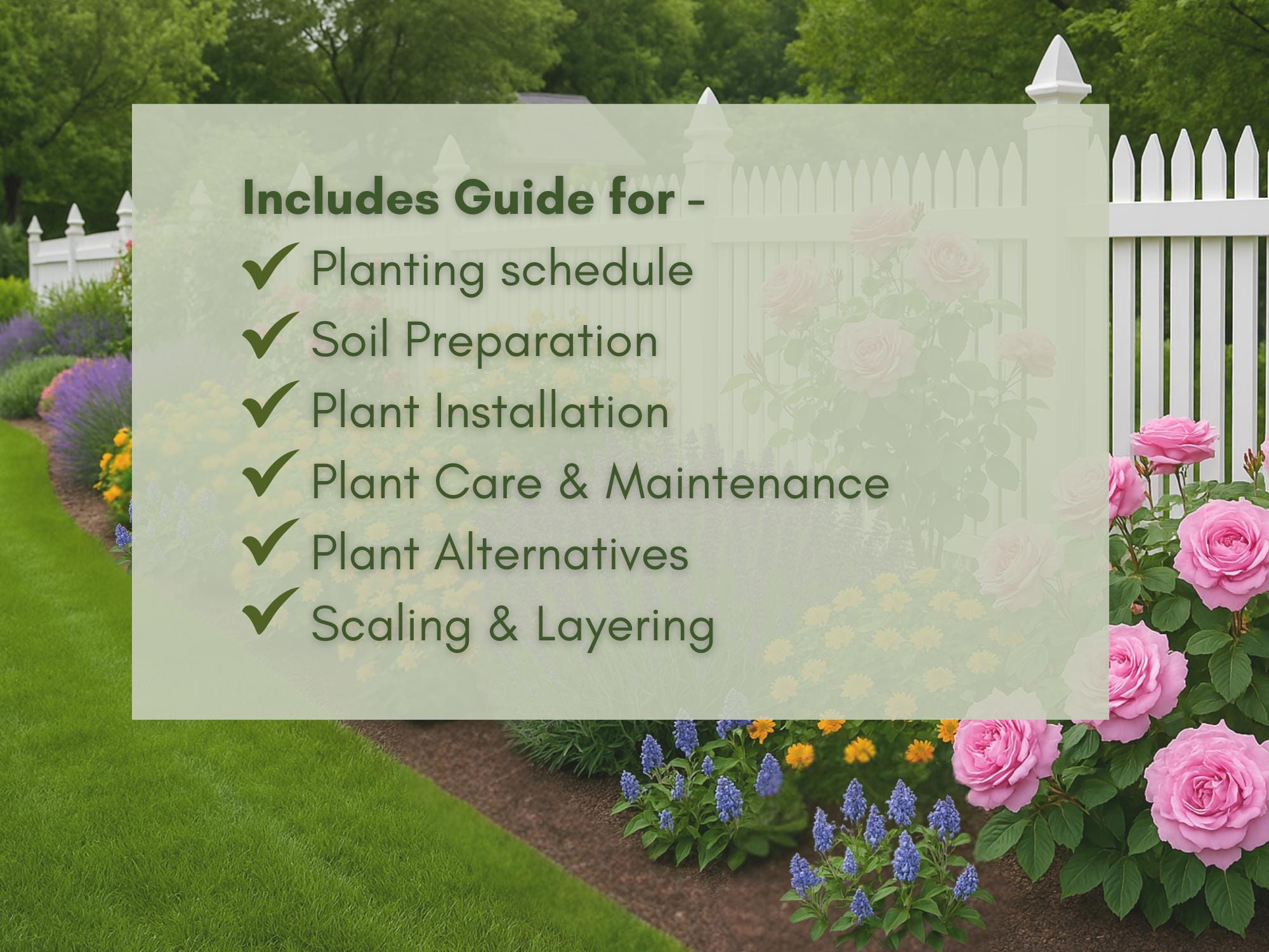 Cottage Garden Plan, Pollinator-friendly Landscape Design (zones 5-9 ...