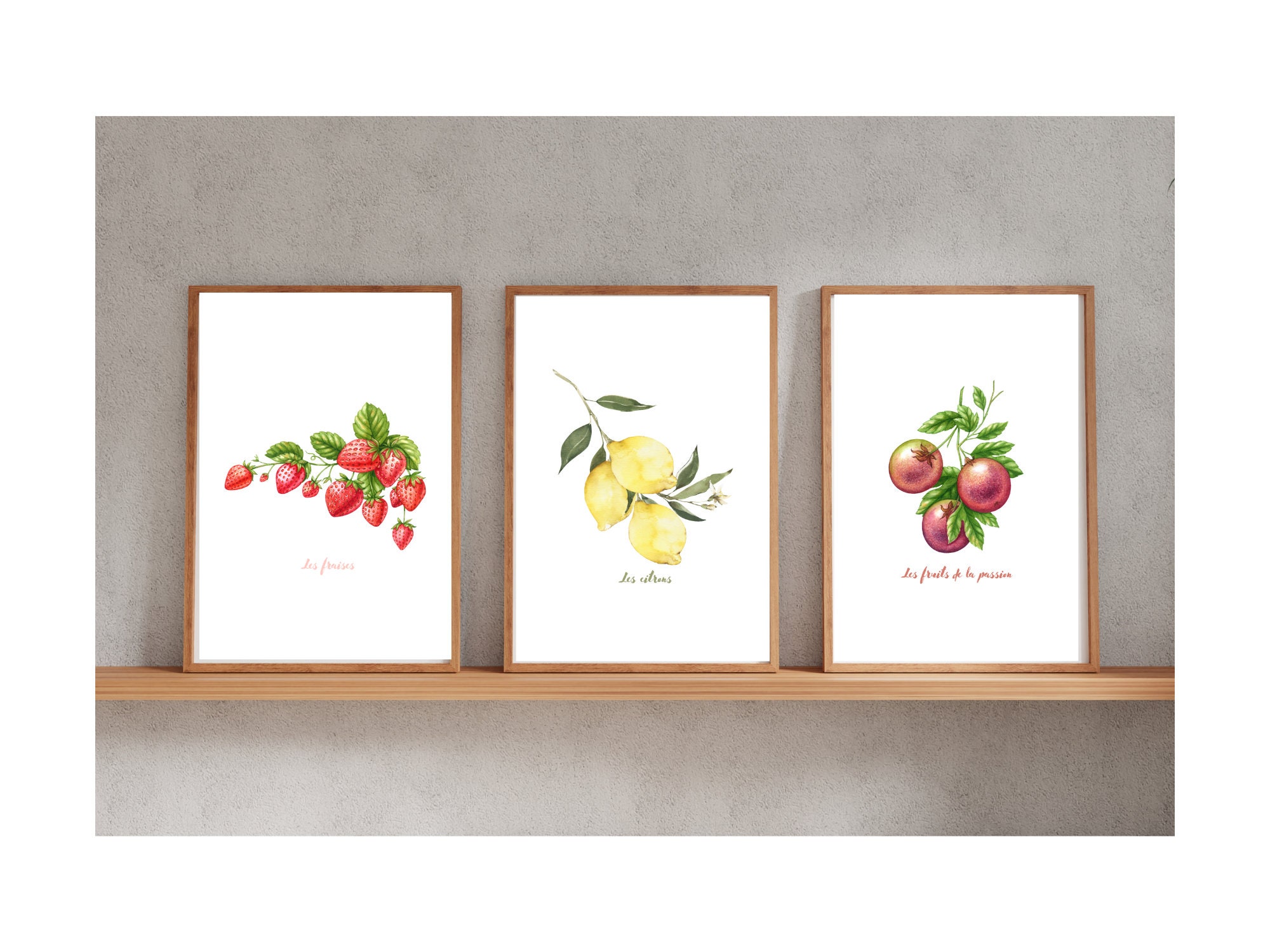 French Poster Set of 10 Fruit Printsfrench Decorfruits - Etsy