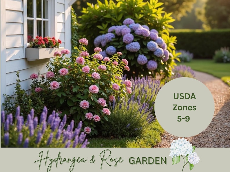 Hydrangea Landscape Cottage Garden Plan: Full Sun, Zones 5-9 - Etsy