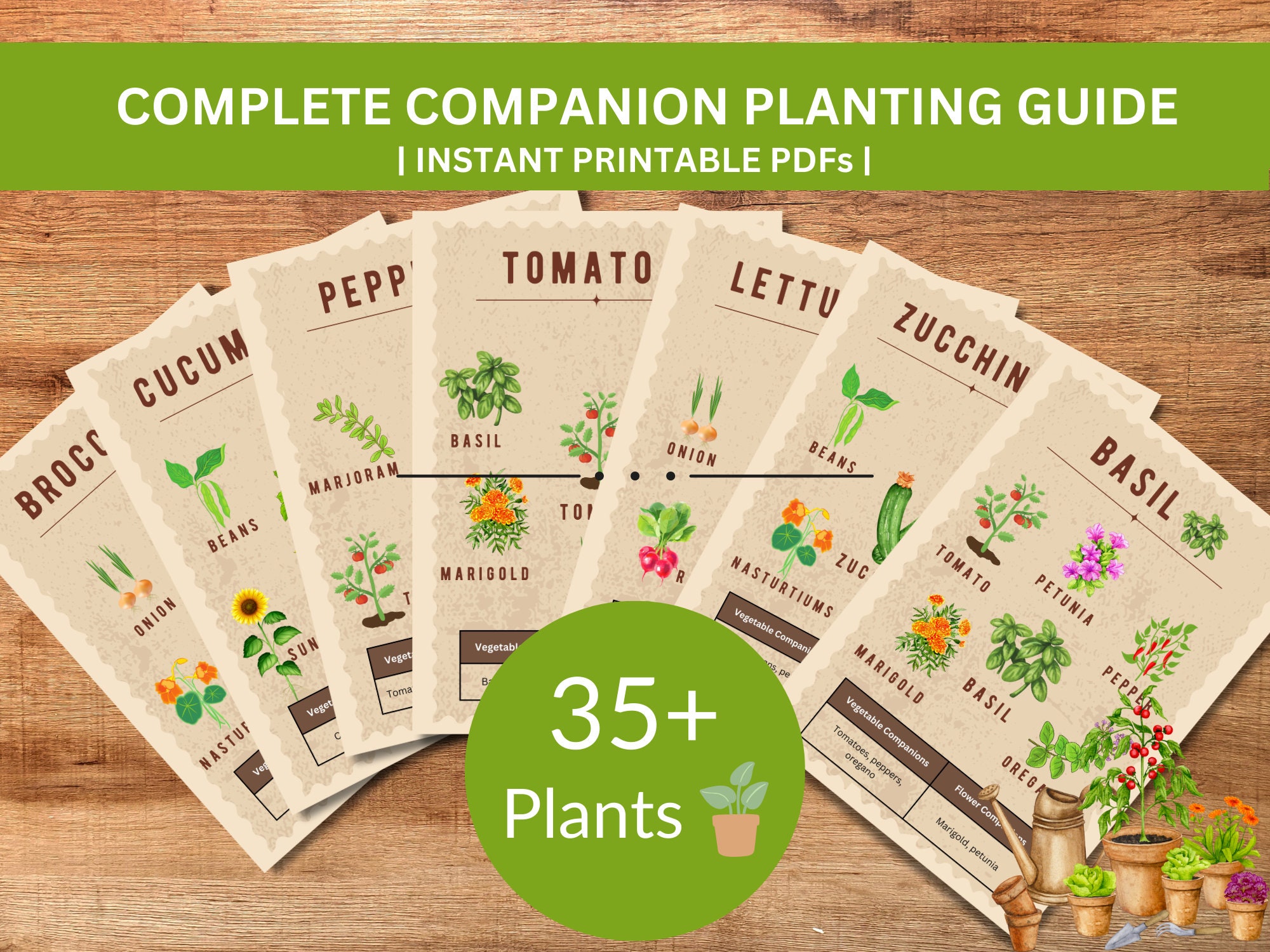 Companion Planting Guide: Square Foot Garden Planner (printable PDF) - Etsy