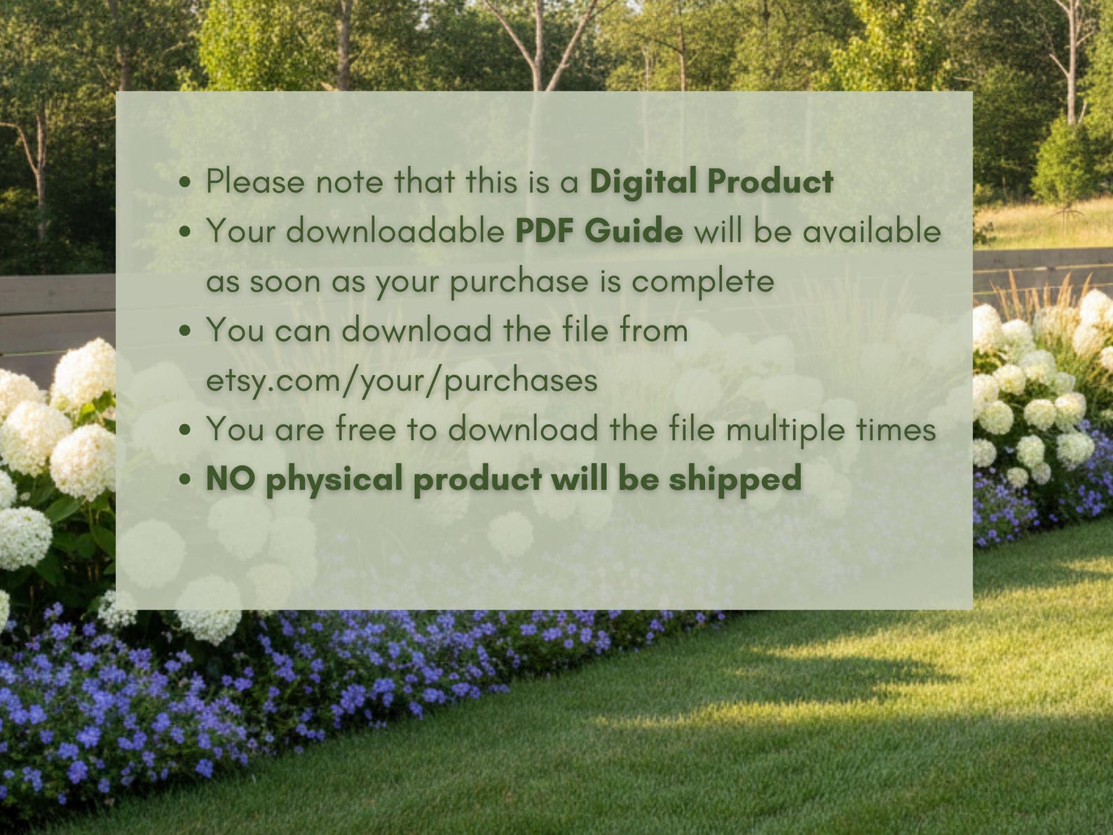 Hydrangea Fence Garden Plan: Full Sun, Zones 3-8 (PDF Download) - Etsy