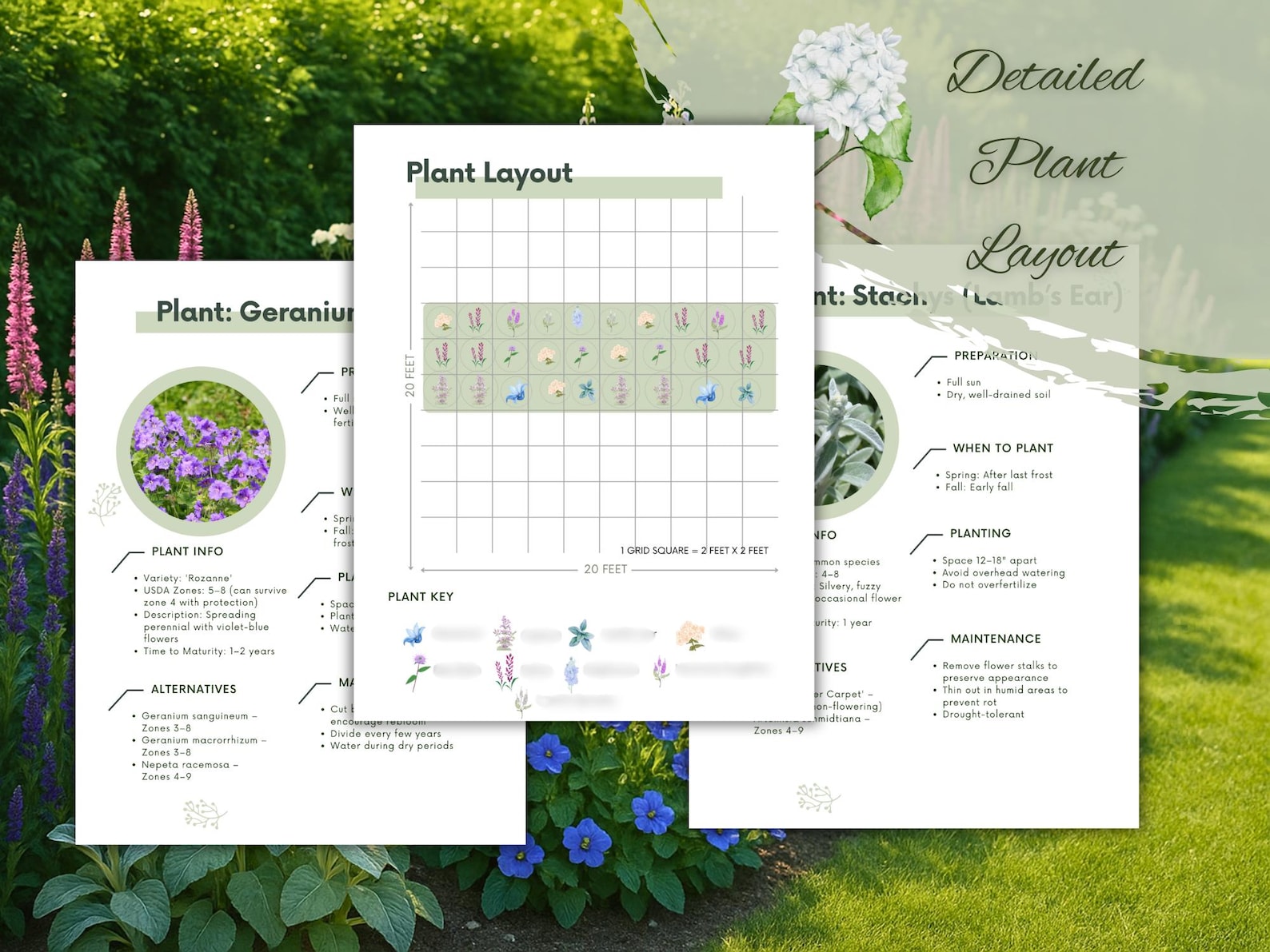 Cottage Garden Premade Landscape Design Plan: Full Sun-partial Shade ...
