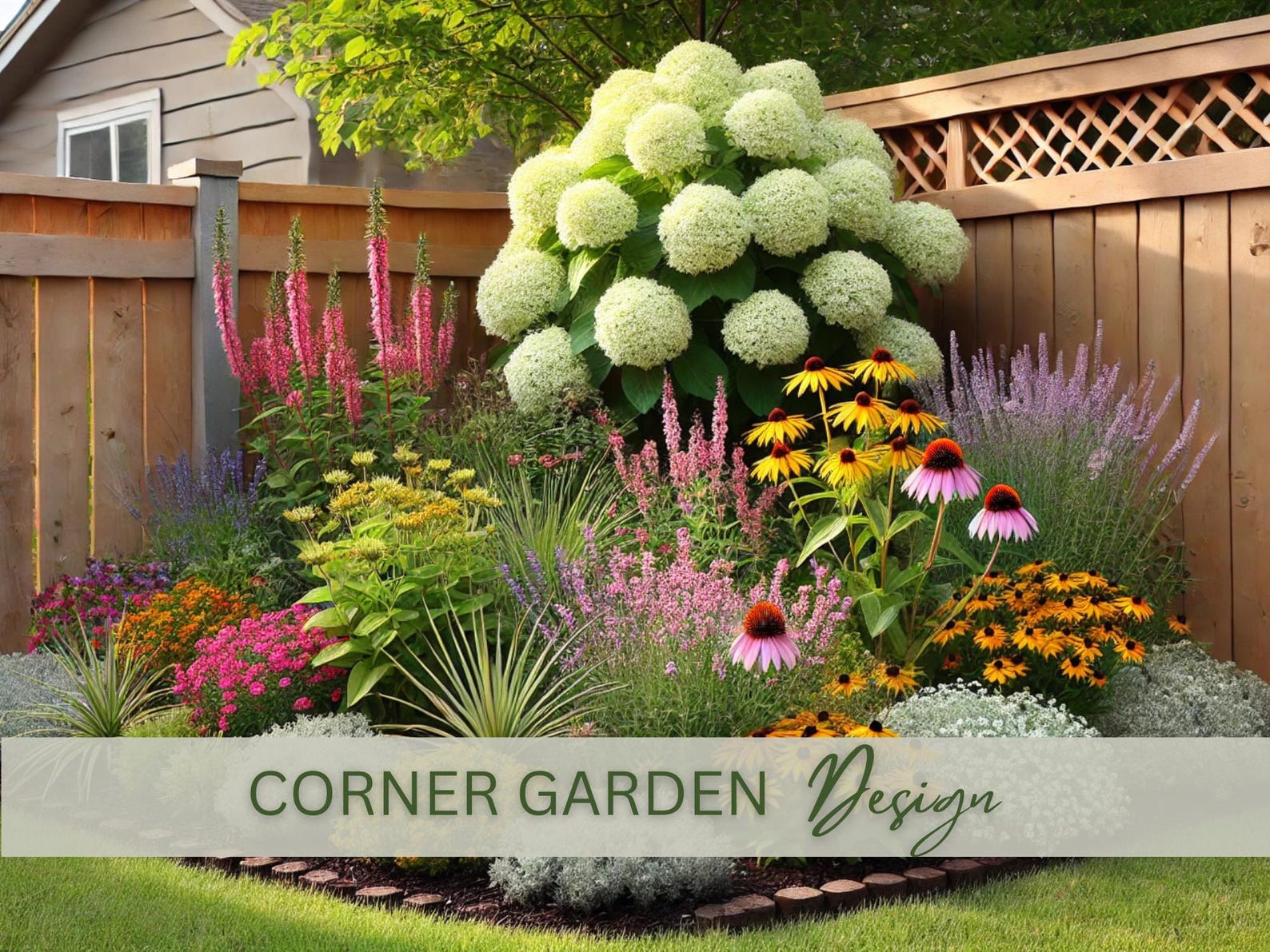 Hydrangea Garden Design Plan: Zones 4-8, Front Yard Landscape Deisgn ...