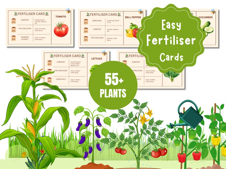 Fertiliser Cards for Vegetables and Herbs | Organic Gardening | Plant ...