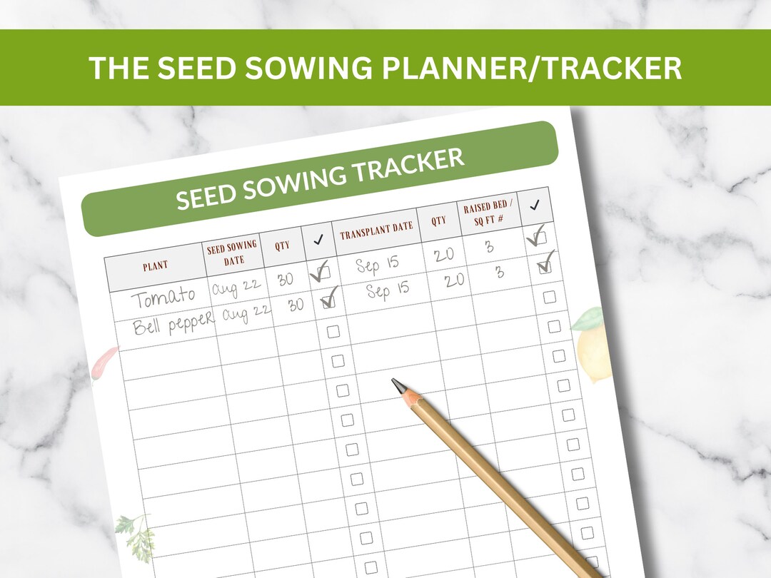 Plant Sowing Fertiliser Tracker Sowing Calendar Plant Care Planner ...