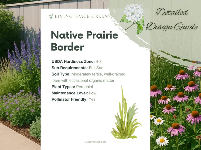 Native Prairie Garden Design Plan | Pollinator Friendly Landscape ...