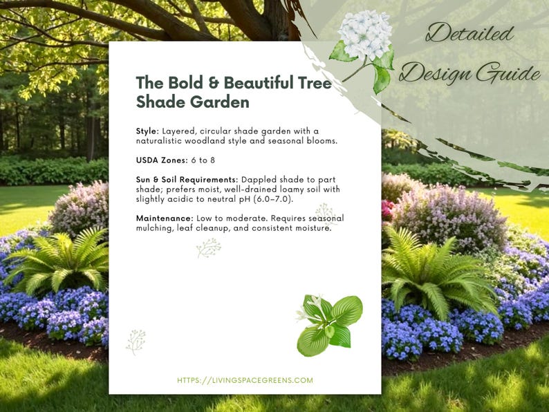 Shade Garden Design Plan: Zones 6-8, Circular Layout (digital Download ...
