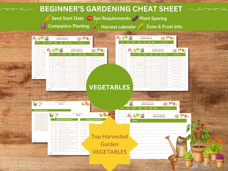 Vegetable Garden Seed Starting Cheat Sheet: Beginner's Guide (PDF) - Etsy