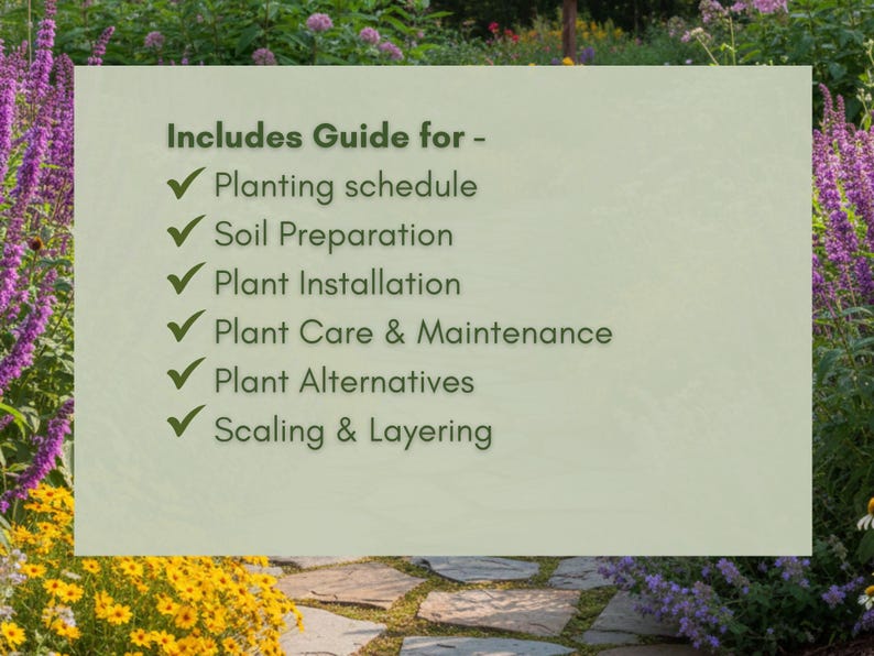 Cottage Garden Design | Premade Landscape Design Plan: Full Sun to ...
