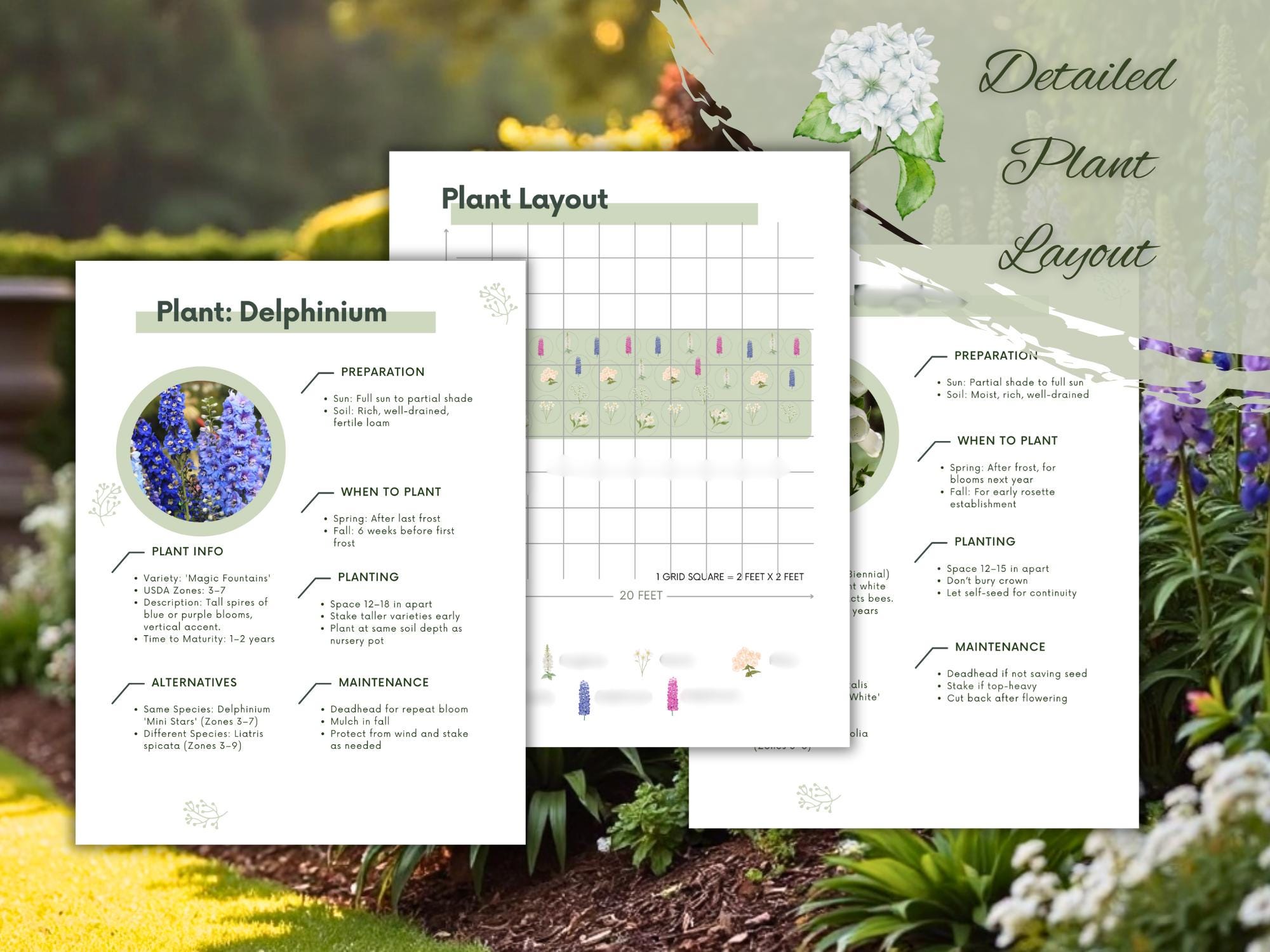 Cottage Garden Design Plan: Pollinator-friendly Perennial Border ...