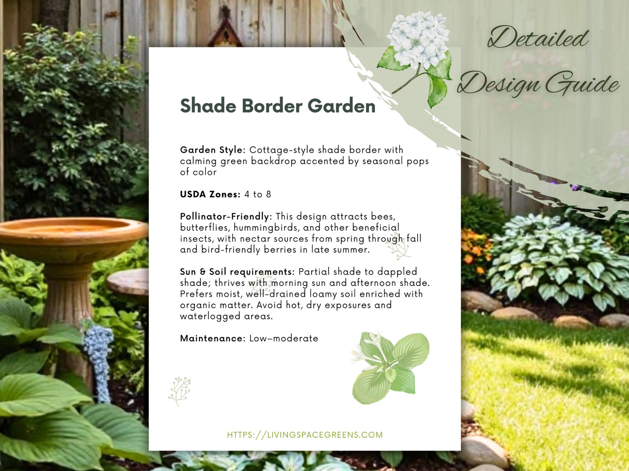 Shade Garden Design Plan, Modern Cottage Style, Zones 4-8 (PDF Download ...