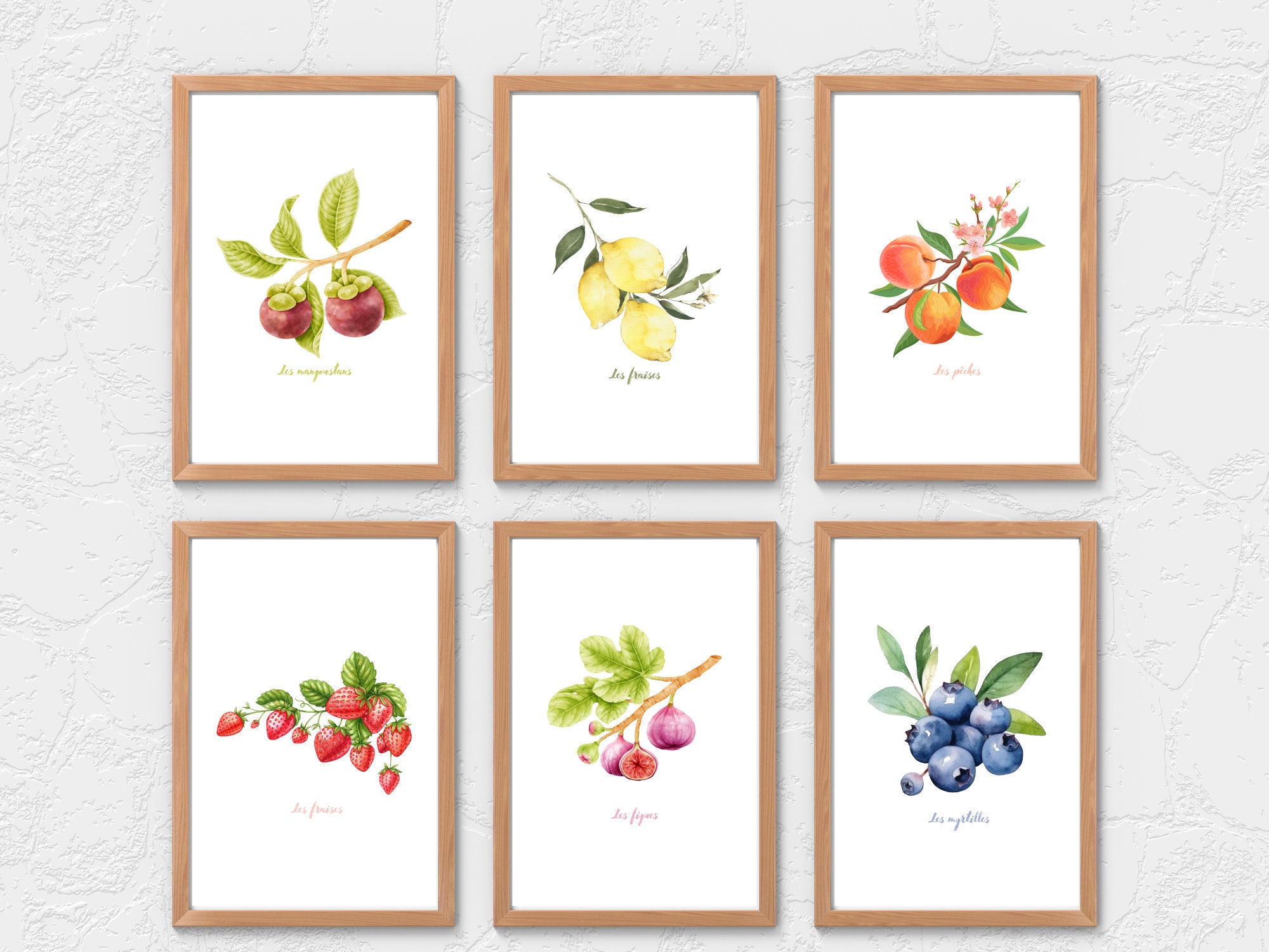 French Poster Set of 10 Fruit Printsfrench Decorfruits - Etsy