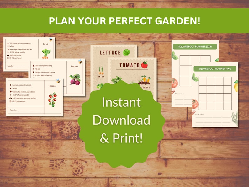 Square Foot Gardening Guide, Printable Raised Garden Bed Planner ...