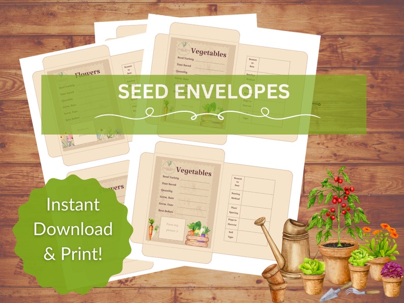 Seed Envelope Templates, Seed Packets, Printable, Seed Envelopes ...