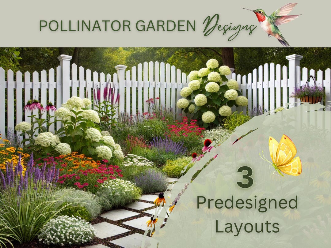 Pollinator Garden Design Plan: Front Yard Landscape Design Curb Appeal ...