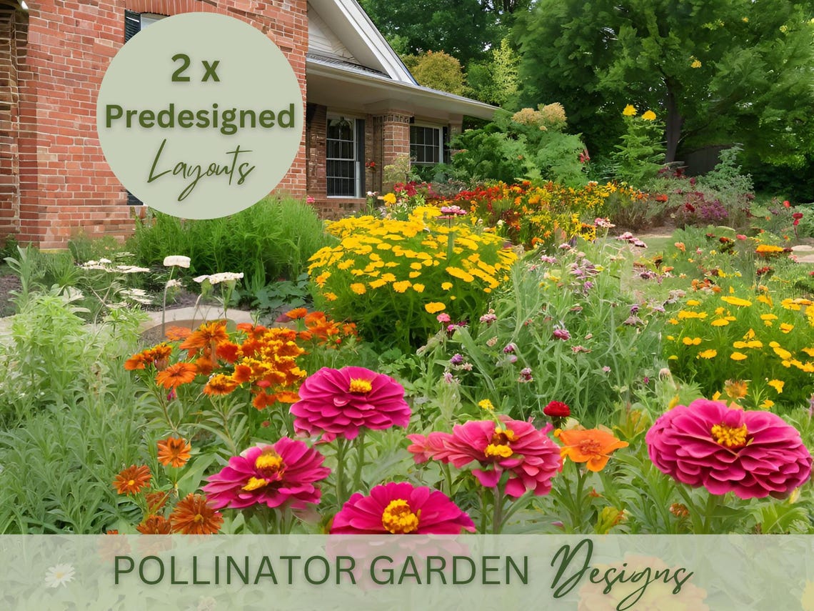 Pollinator Garden Design Plan Guide: Butterfly & Bee Friendly Plants ...