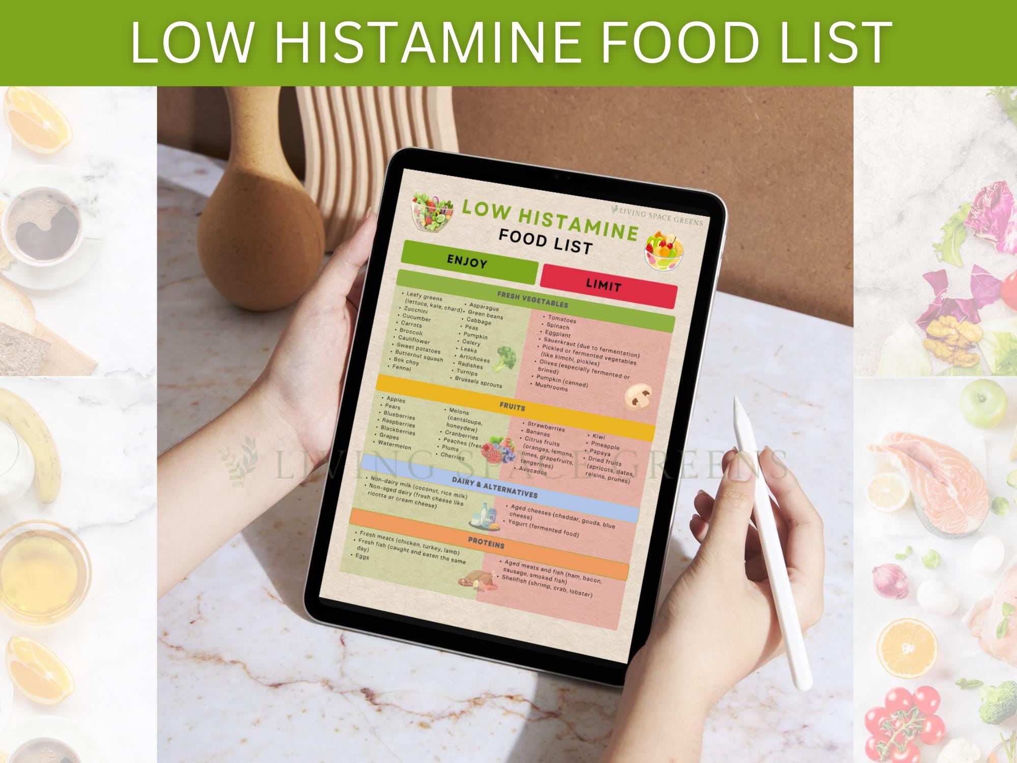 Low Histamine Food List for Histamine Intolerance Low Histamine Diet ...