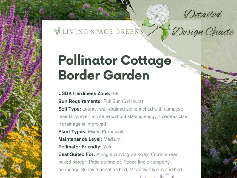 Cottage Garden Design | Premade Landscape Design Plan: Full Sun to ...