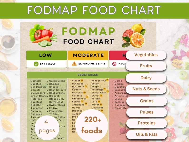FODMAP Food Chart: IBS Diet Guide (digital Download) - Etsy Australia
