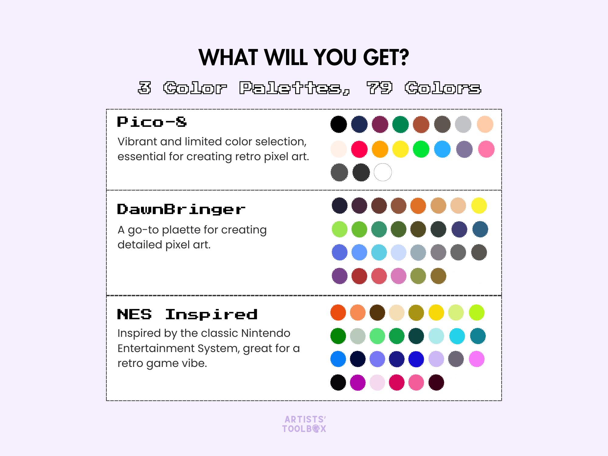 Retro Procreate Color Palette, Pixel Art, Retro-inspired Palette ...