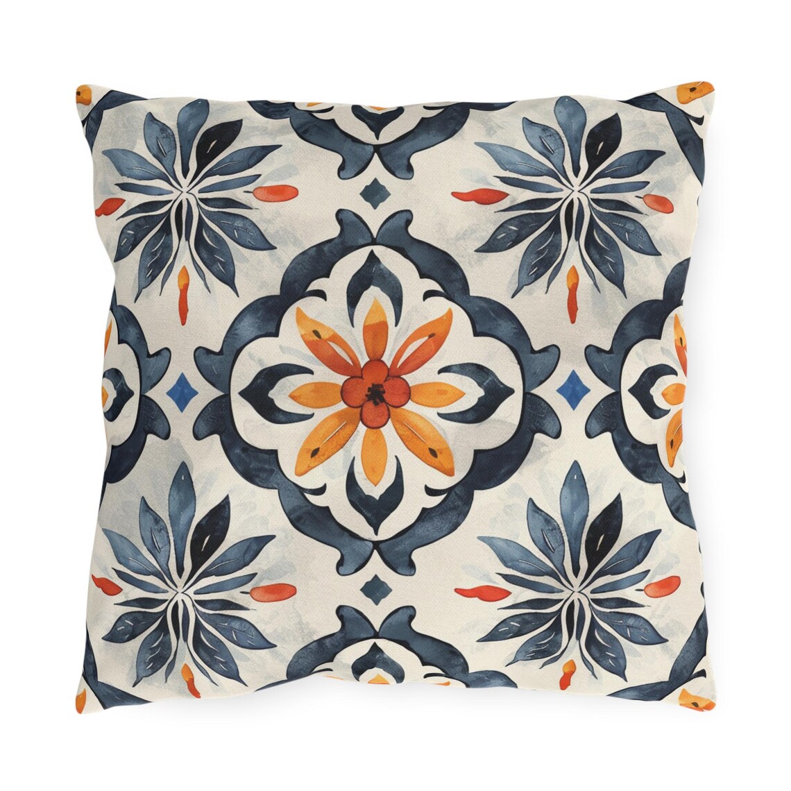 Spanish Tile Inspired Outdoor Pillow Deck Decor Housewarming Gift - Etsy