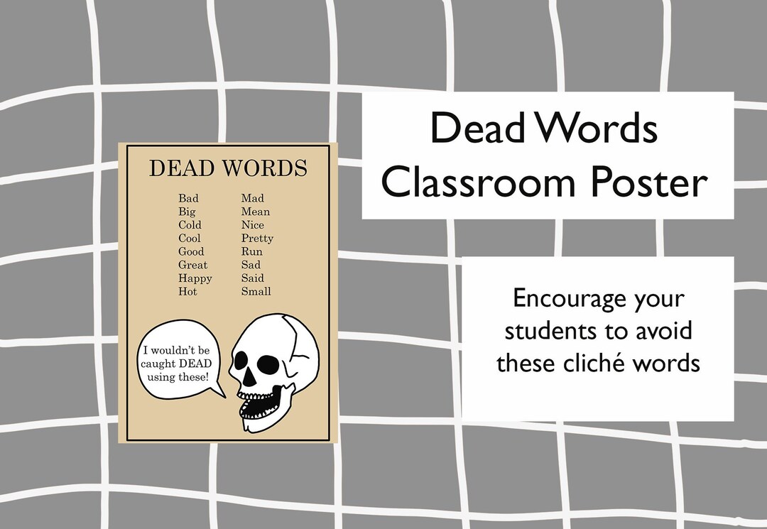 Dead Words Classroom Poster - Etsy