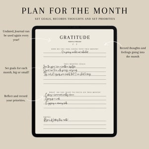 Printable Digital Gratitude Journal for Goodnotes 2024 - Monthly ...