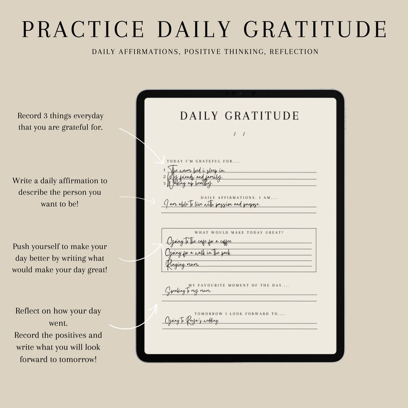 Printable Digital Gratitude Journal for Goodnotes 2024 - Monthly ...