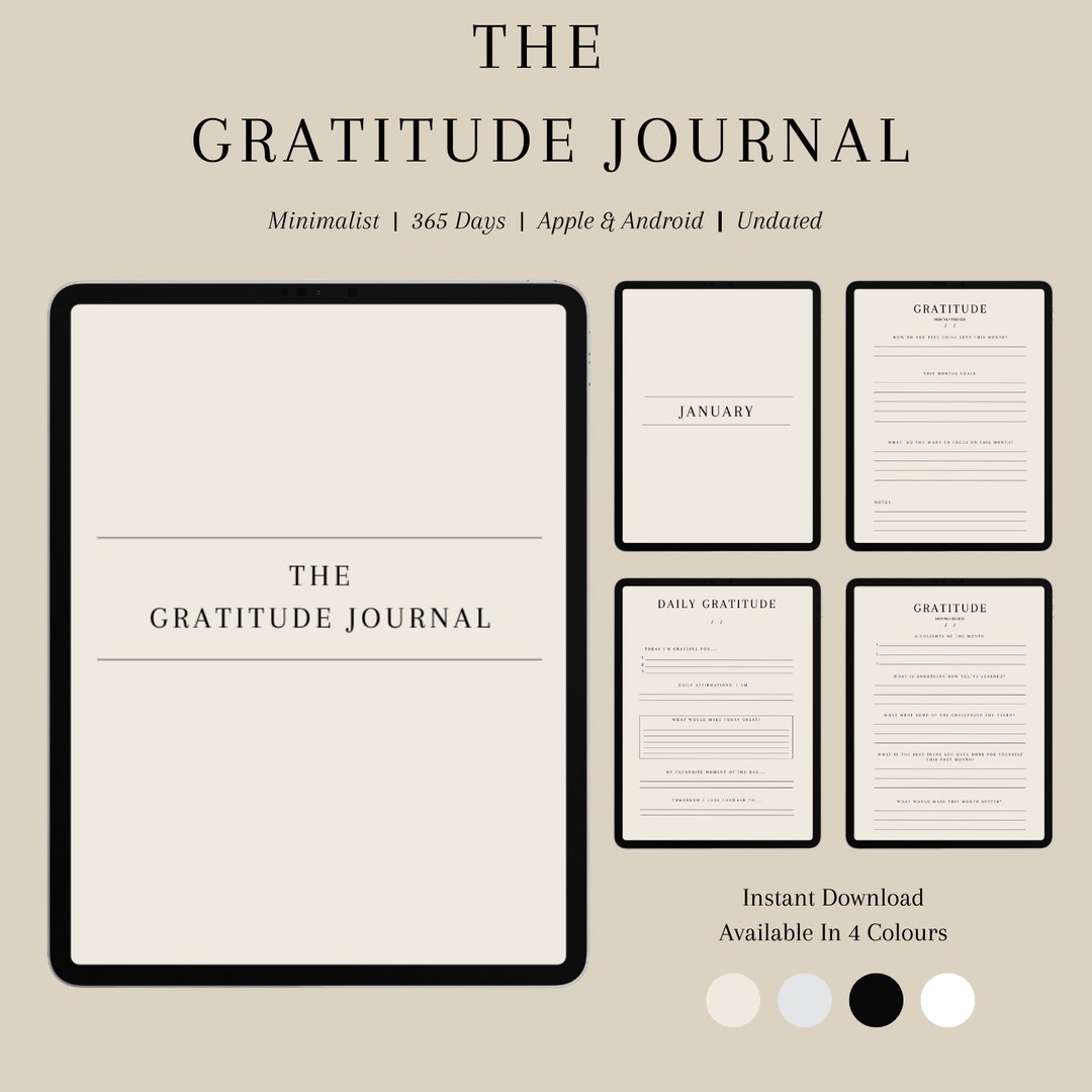 Printable Digital Gratitude Journal for Goodnotes 2024 - Monthly ...