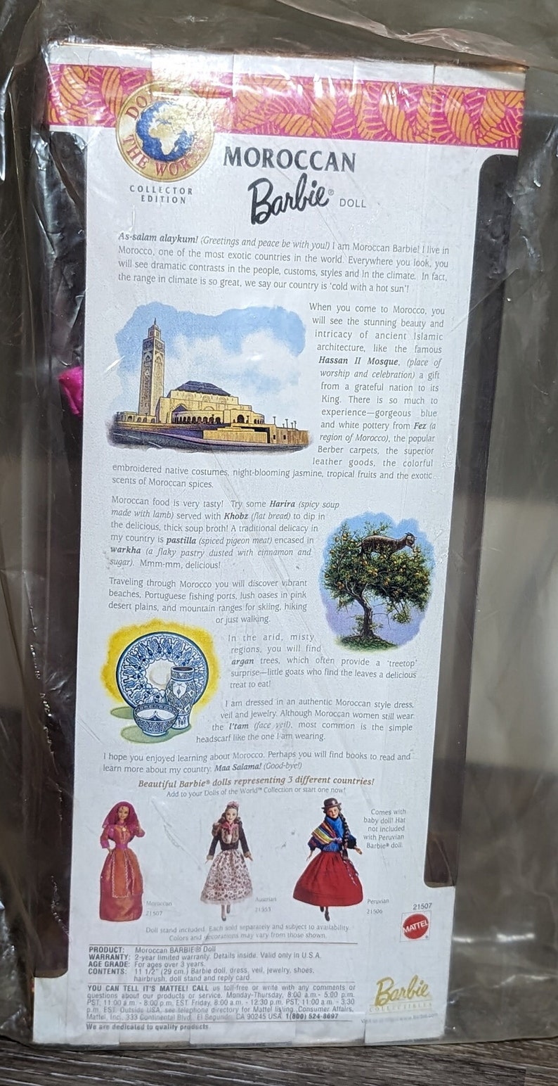 Moroccan Barbie Doll 1998 21507 New in Box Dolls of the World ...