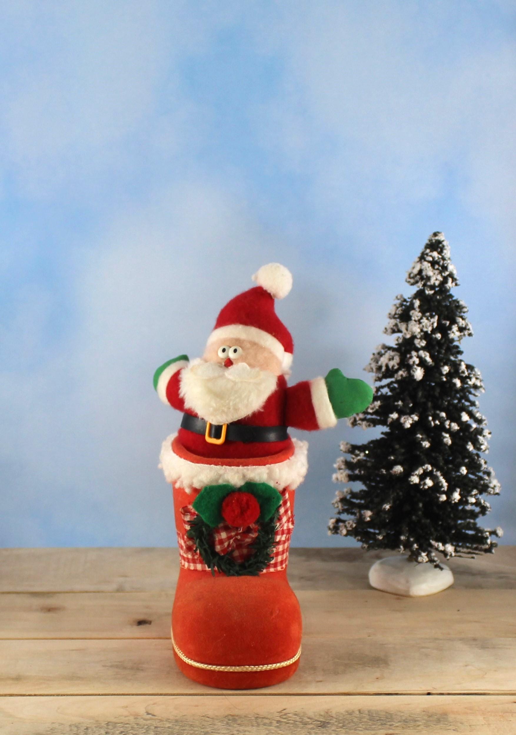 Christmas Santa Boot With Stuffed Santa - Etsy