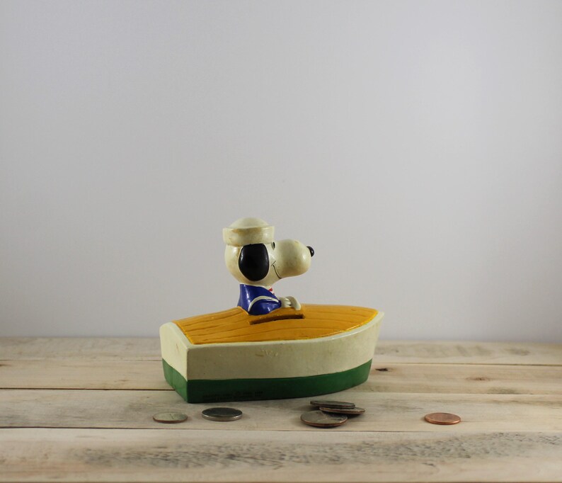 Snoopy Sailor Boat Piggy Bank - Etsy