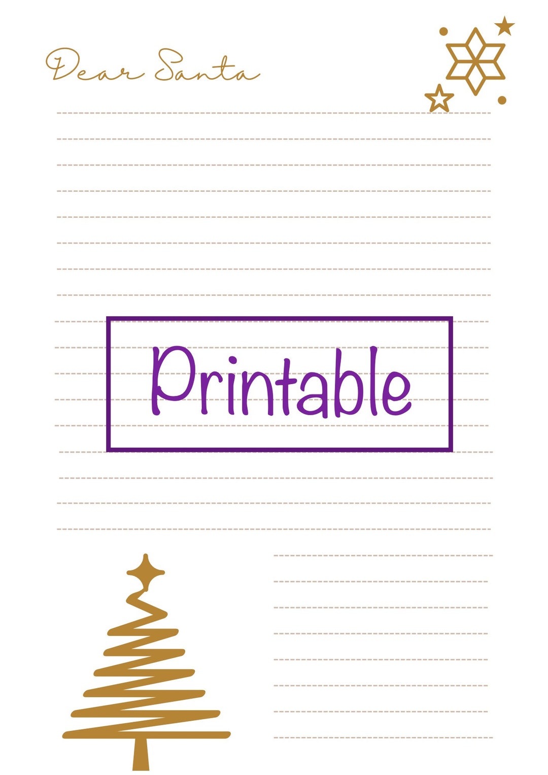 Printable Santa Letter, Santa Letter, Letter to Santa, Christmas ...