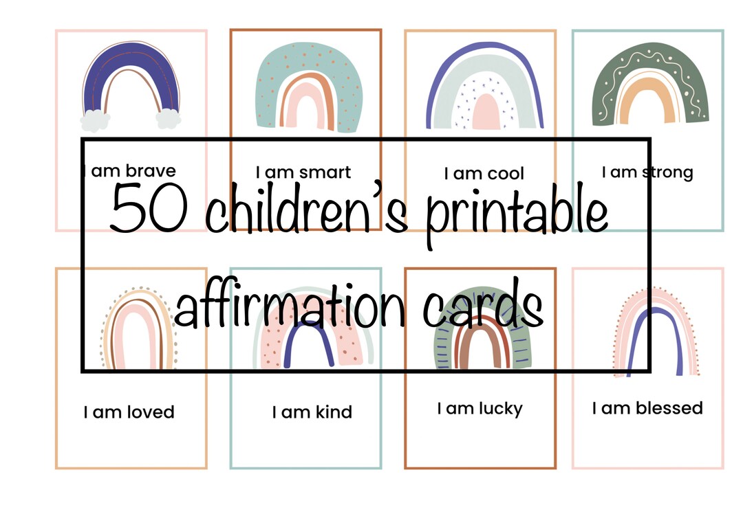50 Back to School Childrens Printable Affirmation Cards, Motivational ...
