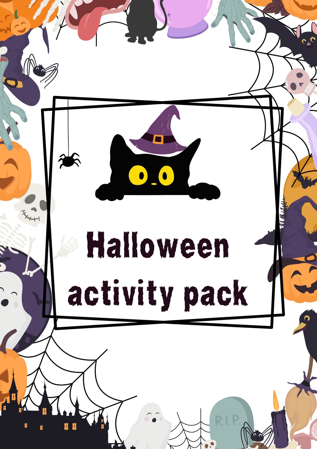 Halloween Activity Pack Printable Halloween Colouring - Etsy