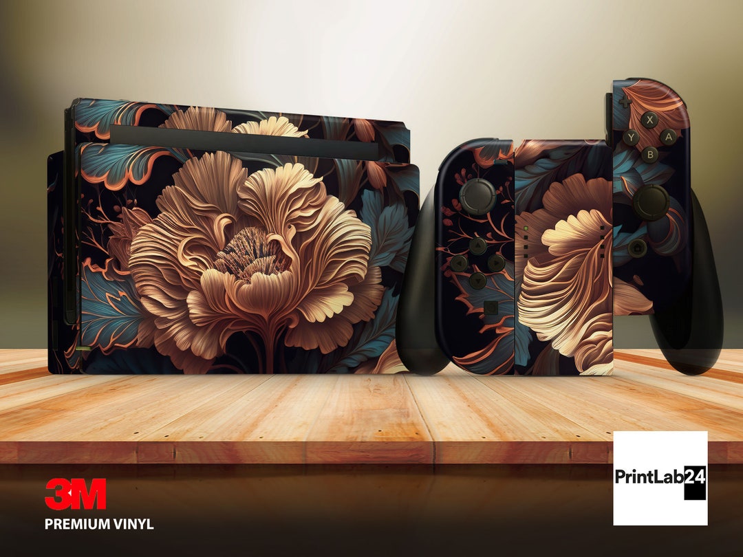 Gold Leaves Art Abstract Nintendo Switch Skin Full Wrap Skin Nintendo ...