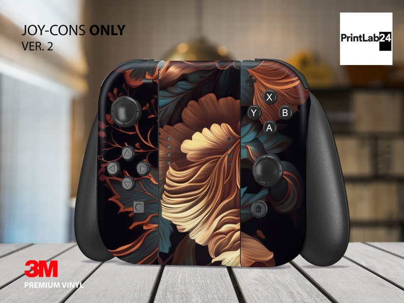 Gold Leaves Art Abstract Nintendo Switch Skin Full Wrap Skin Nintendo ...