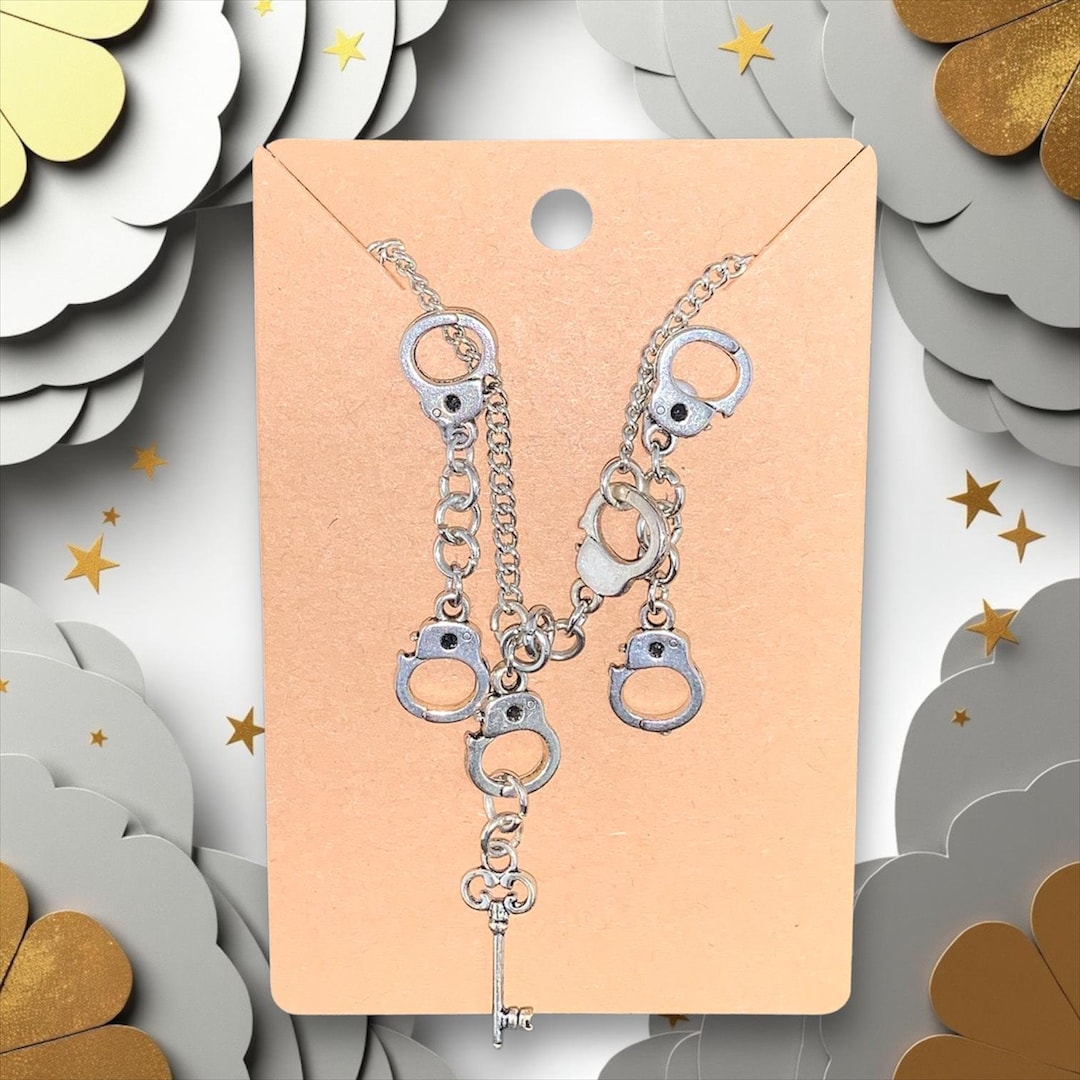 Handcuff and Key Charm Necklace and Earring Set. - Etsy