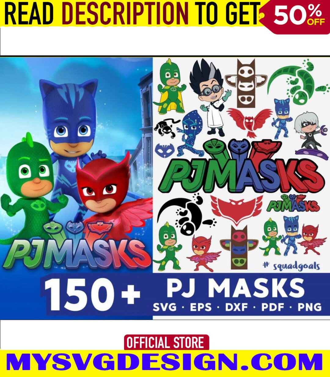 PJ Masks SVG Bundle 150 Files PJ Masks Svg for Cricut - Etsy