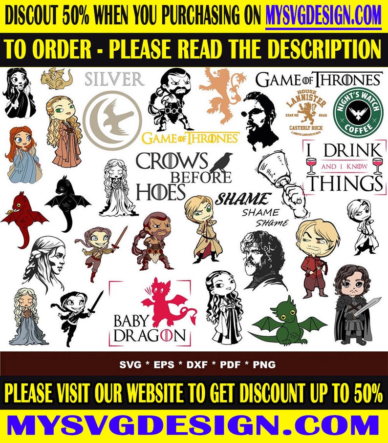 500 Game of Throne SVG Bundle Svg Cut Files for Cricut Svg - Etsy