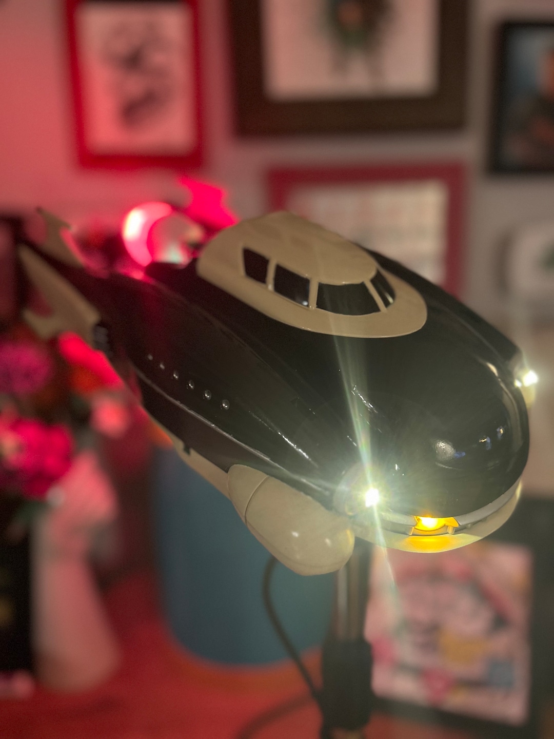 Handmade Vintage Black UFO Spaceship Lamp, Sweet! - Etsy