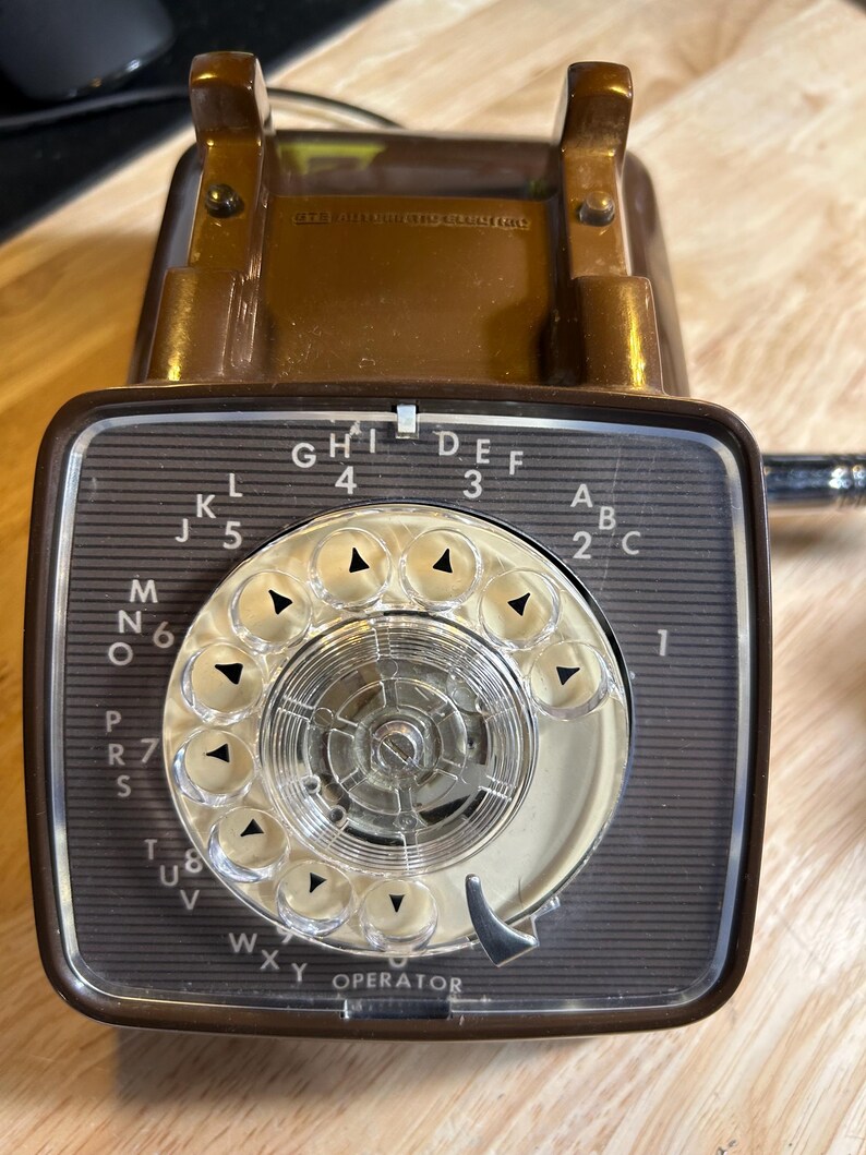 Vintage Rotary Phone Lamp, Chocolate Brown Edition, Handmade - Etsy