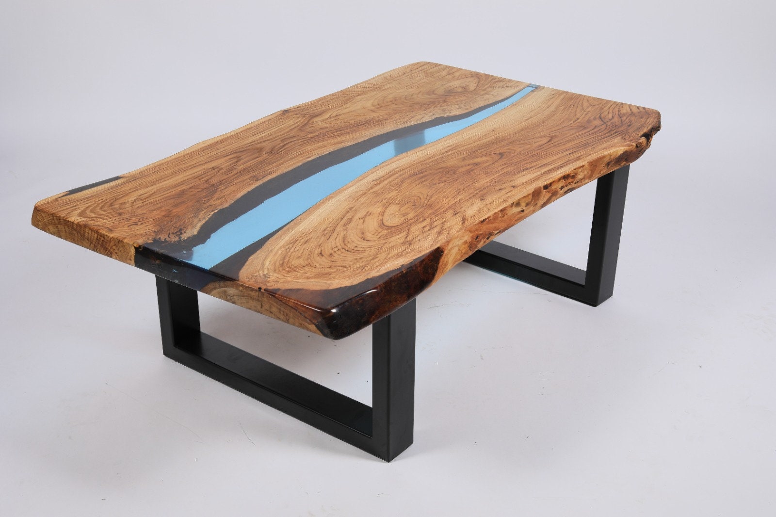 Wood Resin Coffee Table, Epoxy River Coffee Table, Blue Epoxy Coffee ...