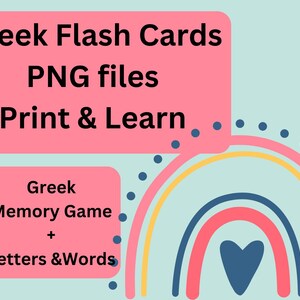 Flash Cards Greek Alphabet Learning Young Beginner Greek Language Play ...