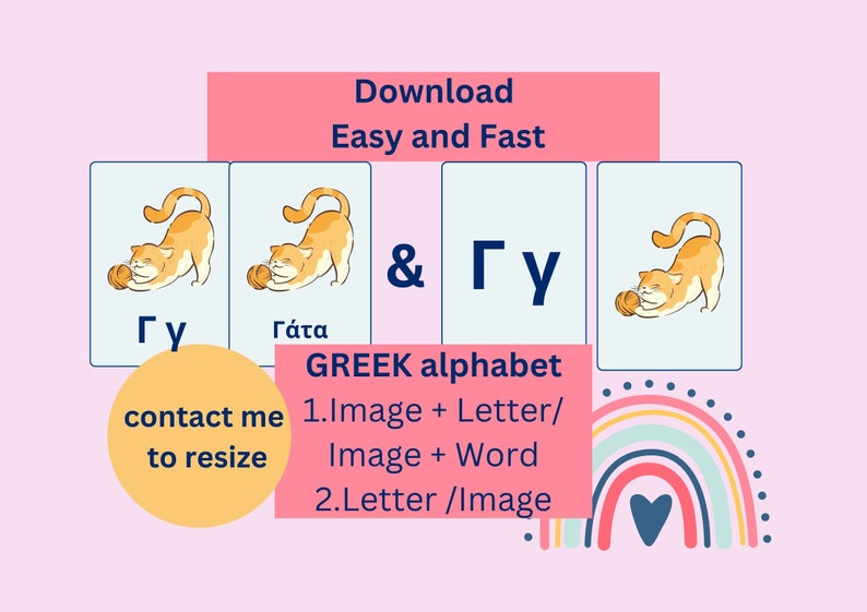 Flash Cards Greek Alphabet Learning Young Beginner Greek Language Play ...