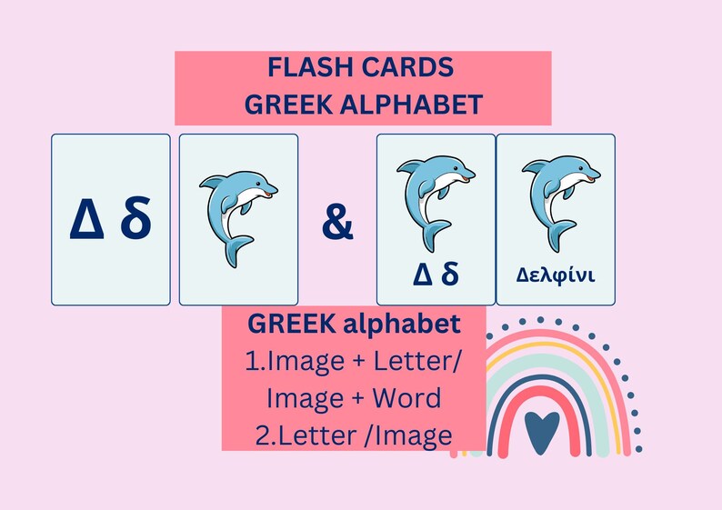Flash Cards Greek Alphabet Learning Young Beginner Greek Language Play ...