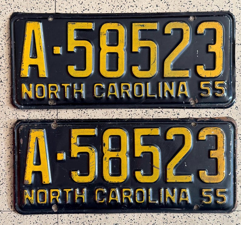 Vintage NORTH CAROLINA License Plates – All ORIGINAL Antique Auto Tags ...