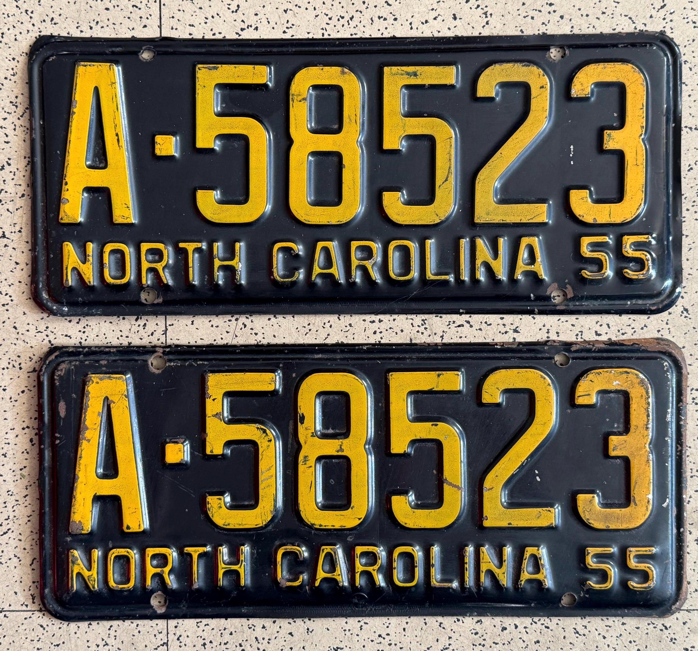 Vintage NORTH CAROLINA License Plates – All ORIGINAL Antique Auto Tags ...